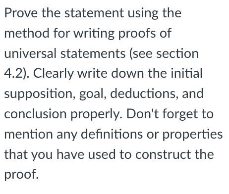 Solved Problem On Canvas Prove The Statement For Any Chegg