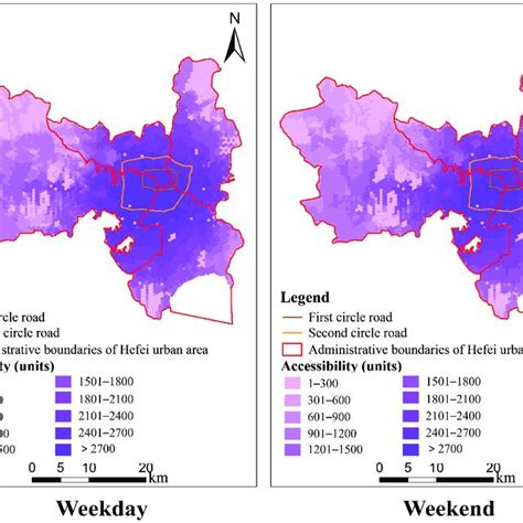 Comparison Of Whole Day Median Accessibility Between Weekday And Weekend Download Scientific