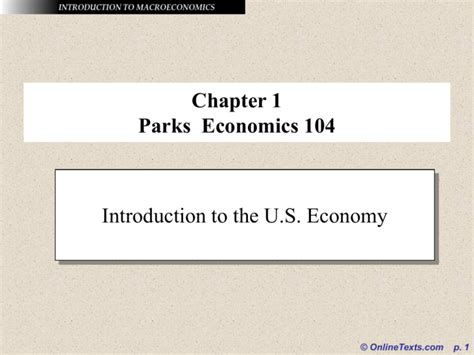 Introduction To Macroeconomics