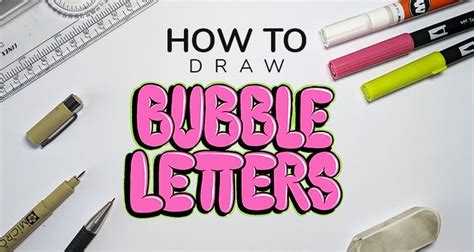 How To Draw Bubble Letters Step By Step Tutorial Bubble Drawing Lettering Tutorial Lettering