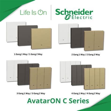 Schneider Electric Avataron C Series 250v 16ax 1 Gang 2 Gang 3 Gang