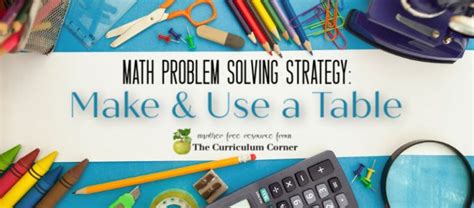 Strategy Making And Using A Table The Curriculum Corner 4 5 6