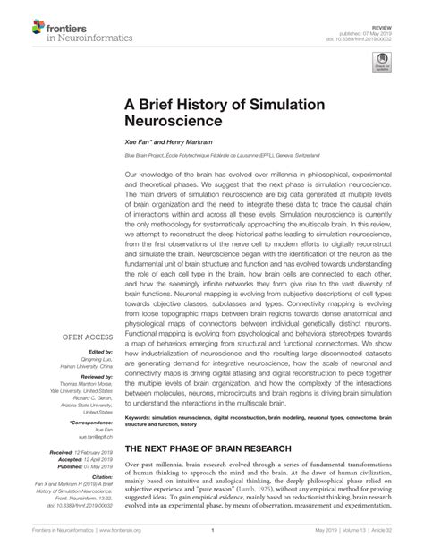 Pdf A Brief History Of Simulation Neuroscience