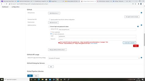 Git Jenkins Cannot Create Token Using Login And Password Stack Overflow