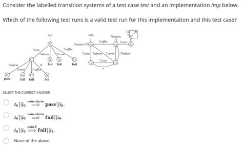 solved consider the labelled transition systems of a test