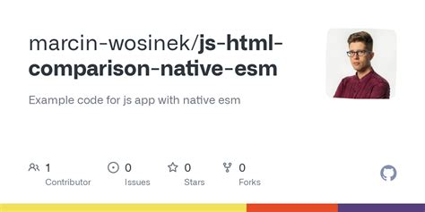 GitHub Marcin Wosinek Js Html Comparison Native Esm Example Code For Js App With Native Esm