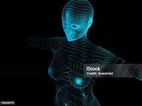 추상 다각형 여자 몸 3d 그리드 의학 과학 및 기술 벡터 일러스트입니다 파란색에 대한 스톡 벡터 아트 및 기타 이미지 파란색 피부 관리 3차원 형태 Istock