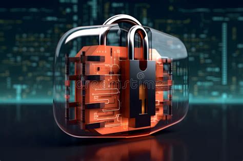 lock with circuit pattern concept of data security cybersecurity
