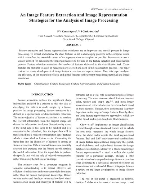 Pdf An Image Feature Extraction And Image Representation Strategies