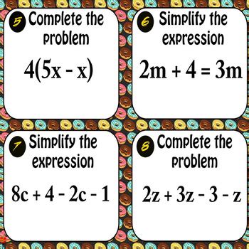 Simplifying Expressions Task Cards By Have Resources TpT