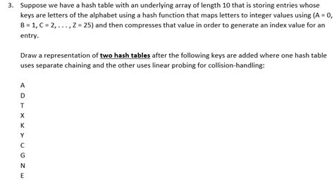 Solved 1 Draw An Array Based Representation Of The