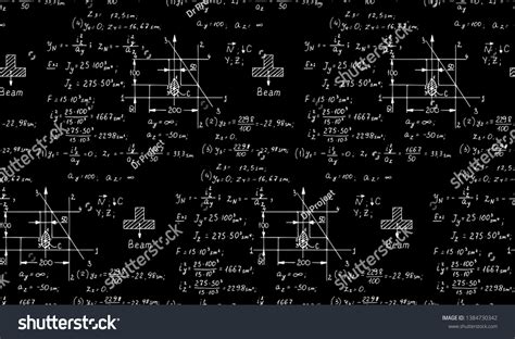 Physics Seamless Pattern Equations Figures Schemes Stock Vector Royalty Free