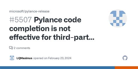 pylance code completion is not effective for third party libraries with