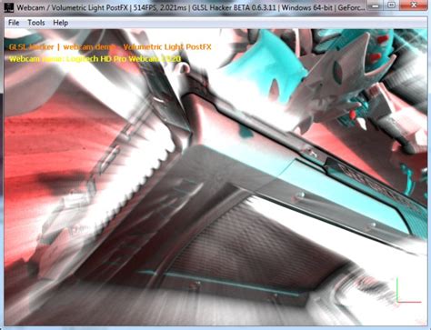 GLSL Volumetric Light Post Processing Filter For Webcam Video
