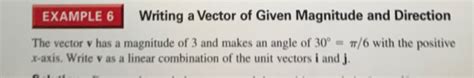 Solved Writing A Vector Of Given Magnitude And Direction The