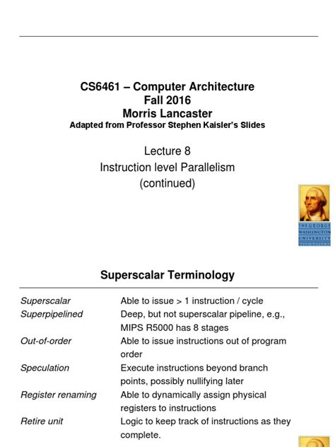 Cs6461 Computer Architecture Lecture 8 Pdf Electronic Engineering