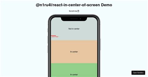 React In Center Of Screen React Dom Demo Codesandbox