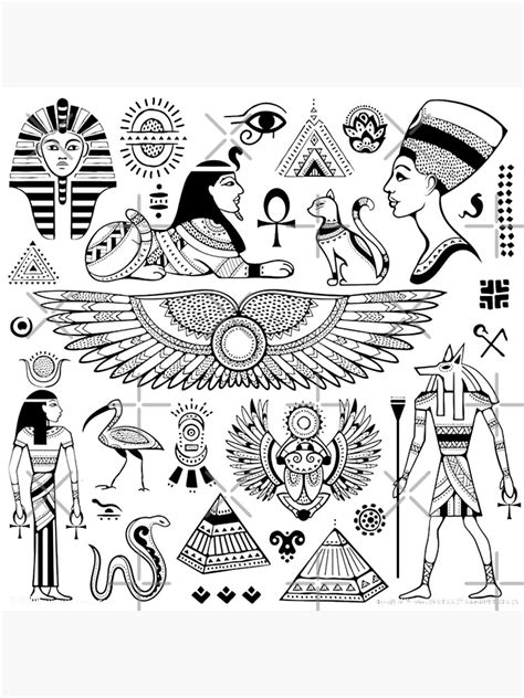 Egyptian Gods Isis Horus Papyrus Pyramids Sphinx Pharaoh Mummy
