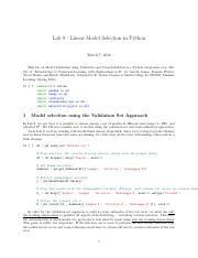 Lab Linear Model Selection In Python Lab Linear Model Selection In Python March