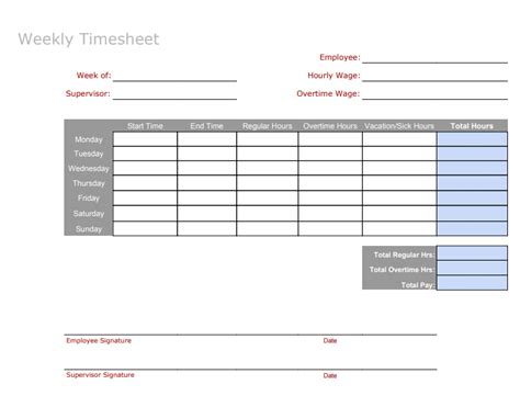 Timesheet Templates Poster Template