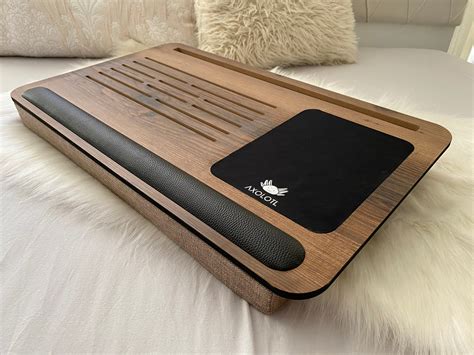 Cushioned Laptop Lap Desk With Mouse Pad And Tablet Holder Etsy