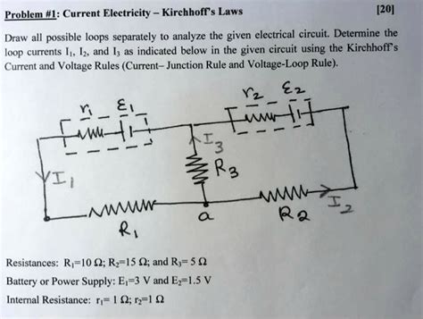SOLVED Problen L Current Electricity Kirchhoff S Laws Draw All Possible Loops Separately