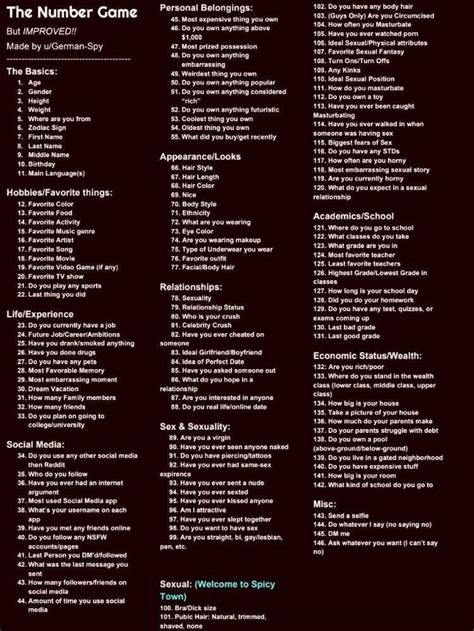 The Number Game Number Games Question Games For Couples Qanda Jokes