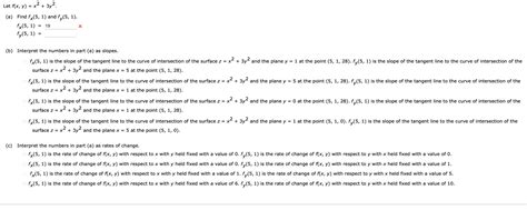 solved let f x y x2 3y2 a find fx 5 1 and