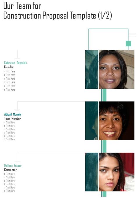 Our Team For Construction Proposal Template One Pager Sample Example Document Presentation