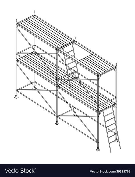 Prefabricated Scaffolding Orthography Royalty Free Vector