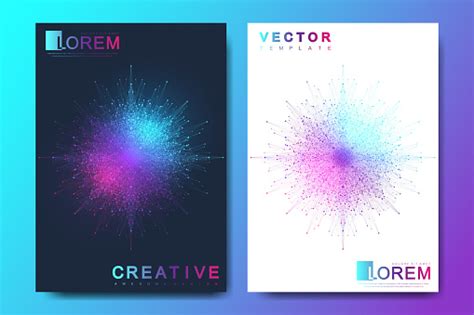 브로셔 전단지 표지 배너 카탈로그 잡지 또는 A4 크기의 연례 보고서를 위한 최신 벡터 템플릿입니다 미래 과학 기술 디자인 만다라와 프리젠 테이션 라인 신경총 간호사에 대한