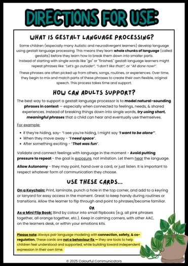 Gestalt Language Phrases For Glps Low Tech Aac And Visual Supports For