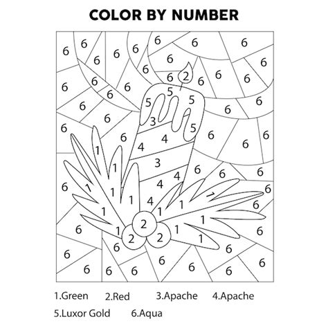 13 페이지 무료로 다운로드 가능한 성인용 숫자로 색칠하기 벡터 And 일러스트