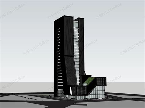 Modern Office Block Sketchup 3d Model Skp File Download Sketchupbox