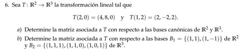 solved 6 let t r 2 r 3 be the linear transformation