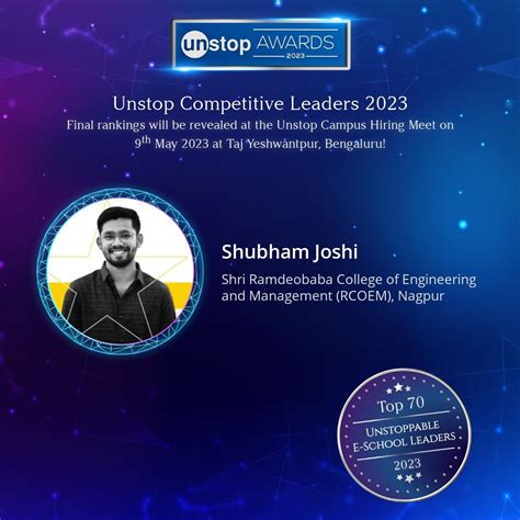 Shubham Joshi On Linkedin Unstoprankings Top70recognition Professionalmilestone Gratitude