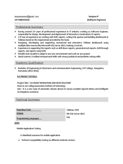 Resume Updated Sanjana Pdf Microsoft Sql Server Sql
