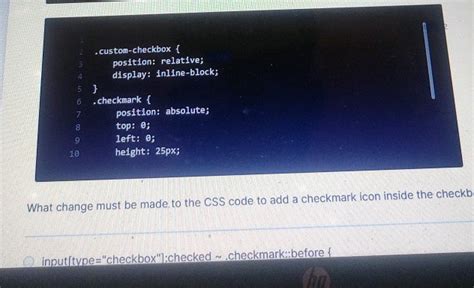 Custom Checkbox Position Relative Display StudyX
