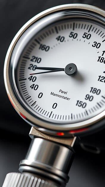 Detailed Closeup Of Sphygmomanometer Gauge Premium Ai Generated Image