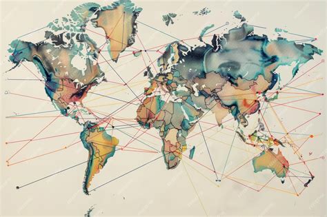 premium photo global container shipping routes diagram with dotted