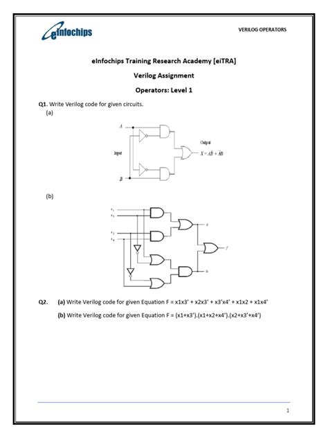 0 Verilog Assignment Operators Level 1 Pdf