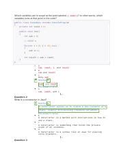 Which Variables Are In Scope At The Point Labeled Java Scope Course Hero