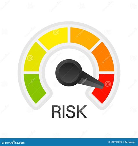 Risk Icon On Speedometer High Risk Meter Stock Vector Illustration