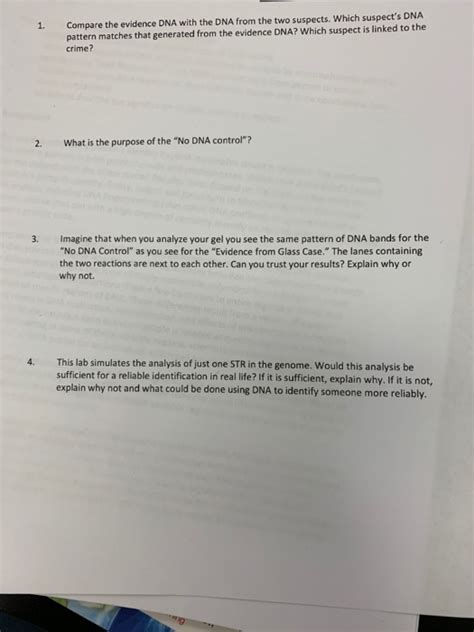 Compare The Evidence DNA With The DNA From The Two Chegg Com