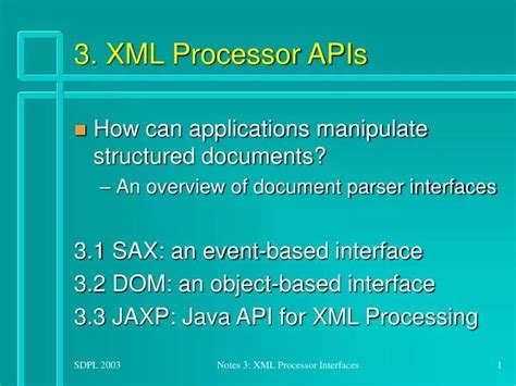 Ppt 3 Xml Processor Apis Powerpoint Presentation Free Download Id