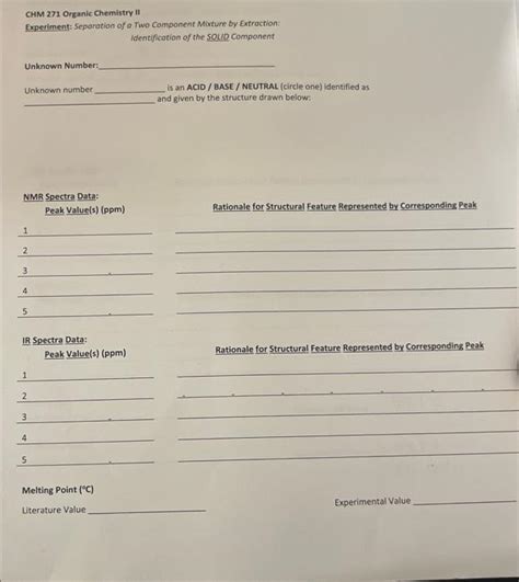 Solved Chm 271 Organic Chemistry Ii Experiment Separation
