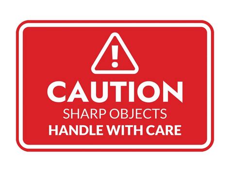 Signs Bylita Classic Framed Caution Sharp Objects Handle With Care Door Or Wall Sign Easy