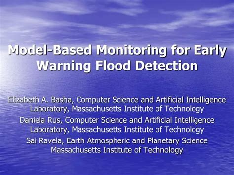 PPT Model Based Monitoring For Early Warning Flood Detection PowerPoint Presentation ID 4123329