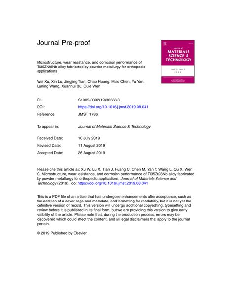 Pdf Microstructure Wear Resistance And Corrosion Performance Of