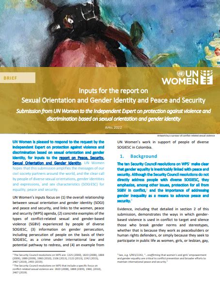 Inputs For The Report On Sexual Orientation And Gender Identity And